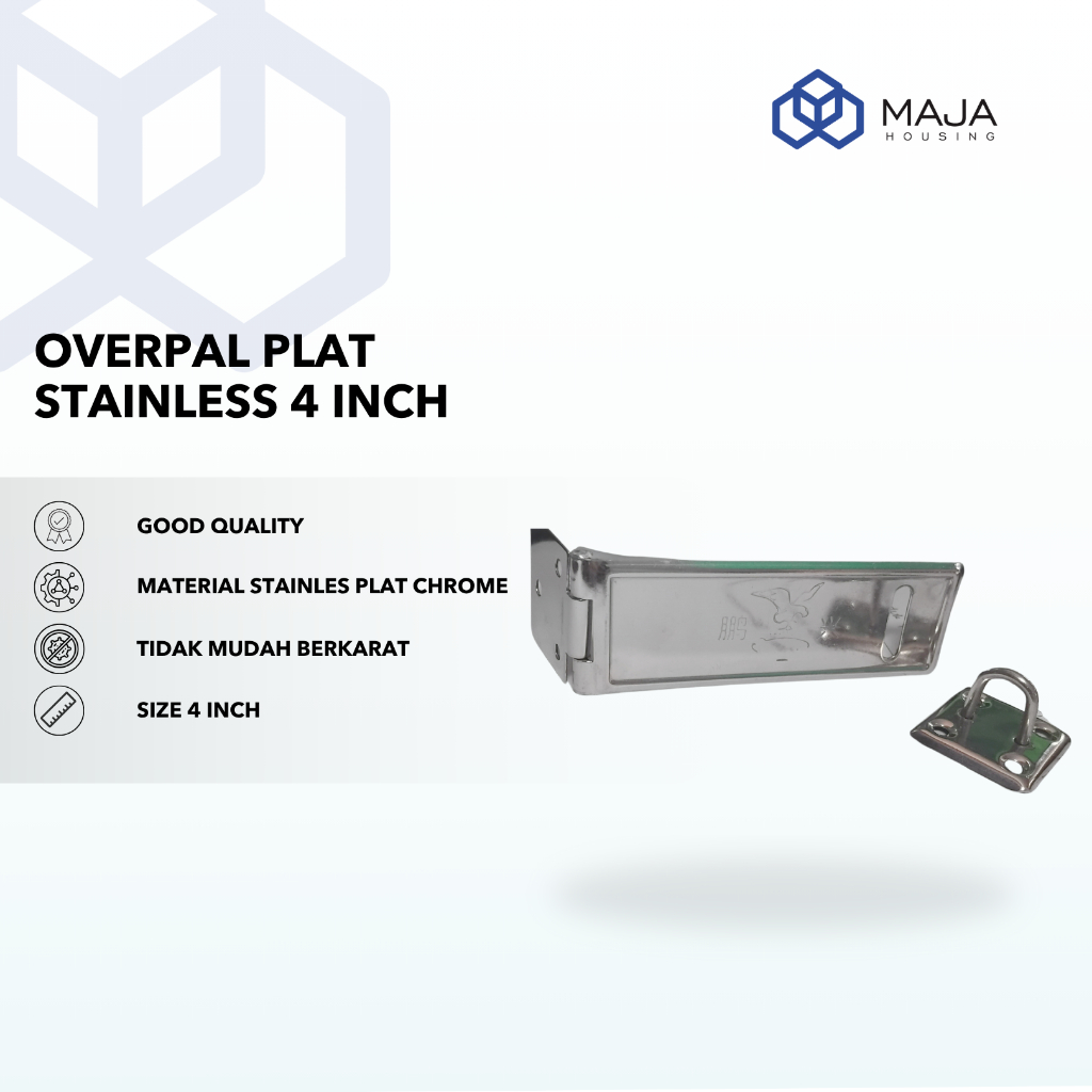Jual Overpal Plat Stainless 4 Inch 4" Cantolan Kait Gembok Grendel ...