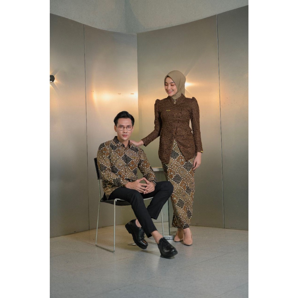 Jual NLKM BATIK COUPLE KEBAYA PUSPA JANGGAN COKLAT MAHOGANY JUMBO ...
