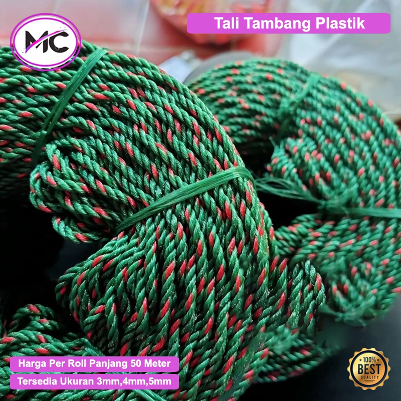 Jual Tali Tambang Plastik 3mm 4mm 5mm Per 50 Meter Tali Tambang HTBM PE Tali Ikat Barang Motor ...