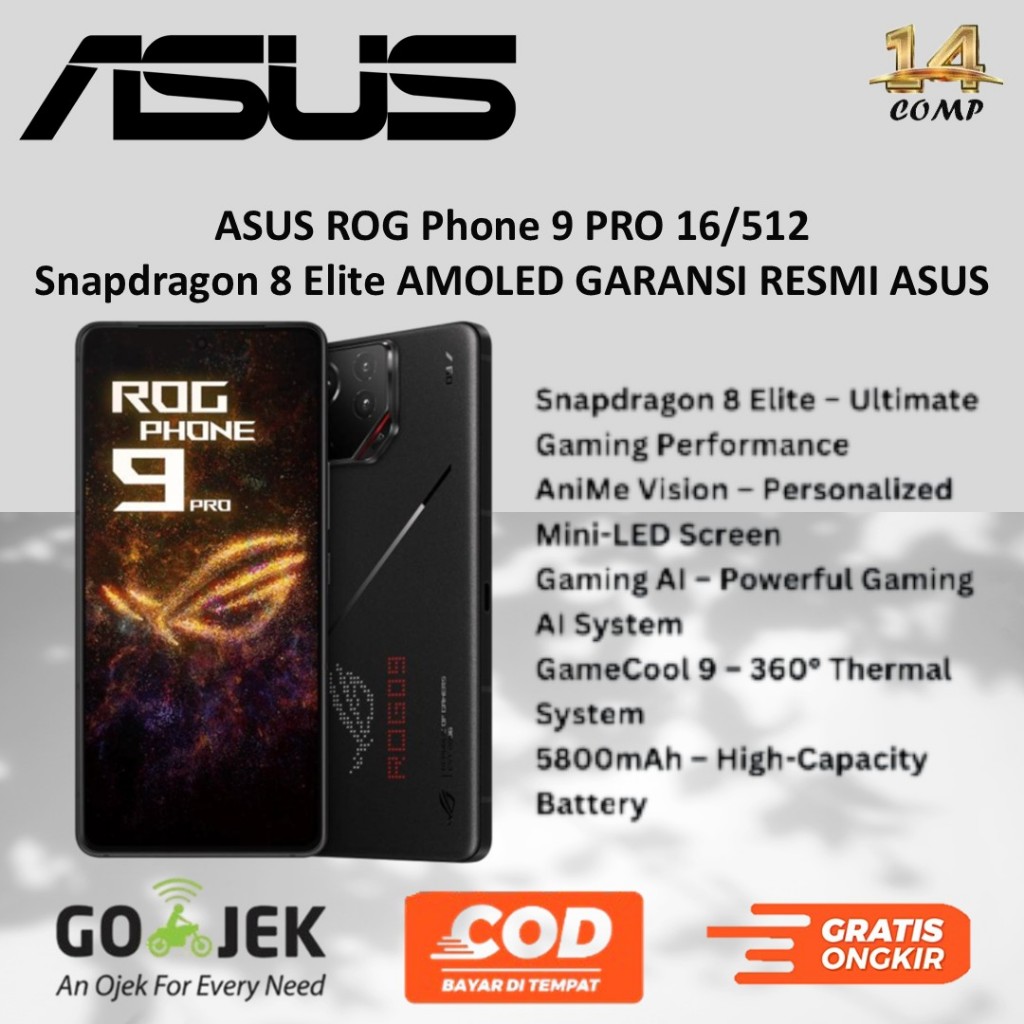 Jual ASUS ROG Phone 9 PRO 16/512 Snapdragon 8 Elite AMOLED GARANSI ...