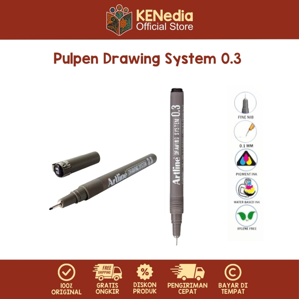 Jual ( Eceran / Pcs ) Pulpen Menggambar Artline / ARTLINE Drawing ...