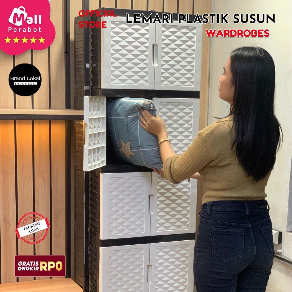 Jual Mall Perabot | Lemari Pakaian Susun Wardrobe Diamond Plastik ...