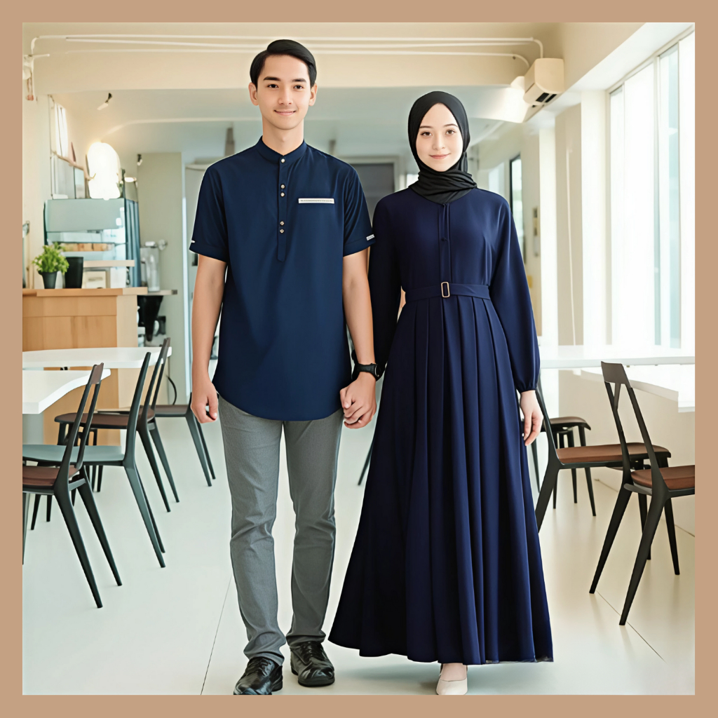 Jual GAMIS COUPLE PASANGAN SUAMI ISTRI IDAMAN WARNA NAVY TERBARU BY ...