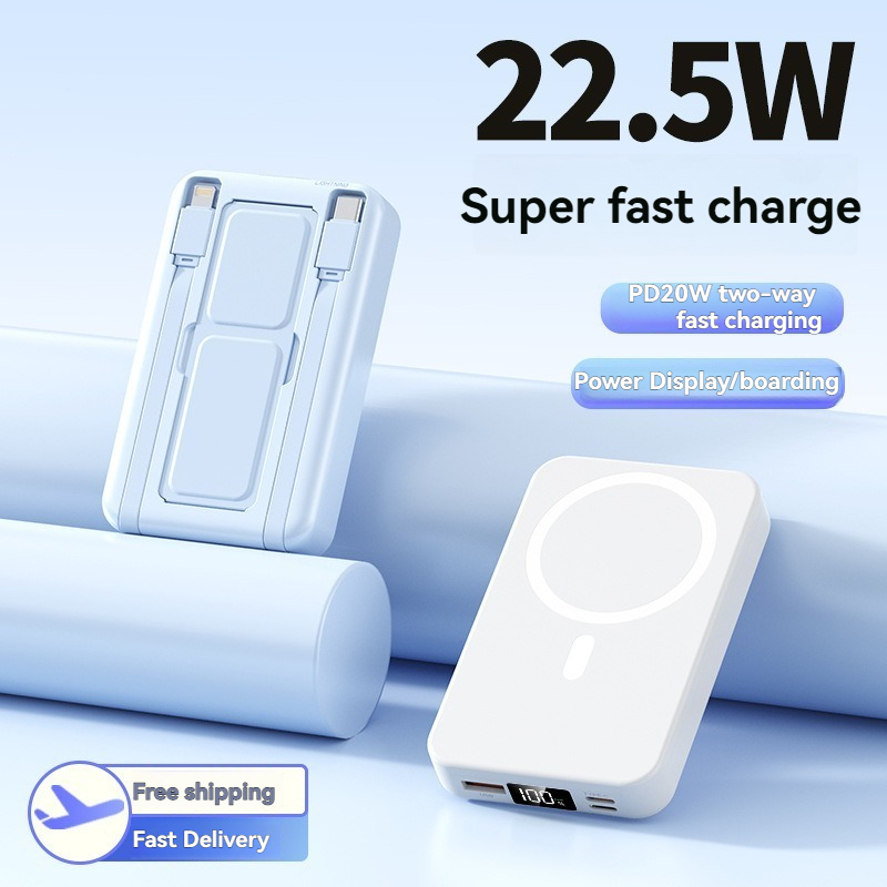 Jual Compatible for Magnetic Powerbank 10000mAh Mini Colorful Wireless ...