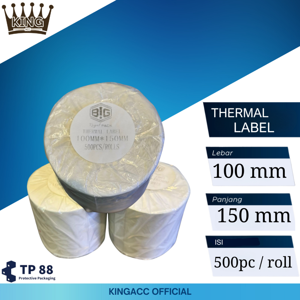 Jual Thermal Label Sticker Kertas Thermal 100mm x 150mm 1 roll isi 500pc sheet | Shopee Indonesia