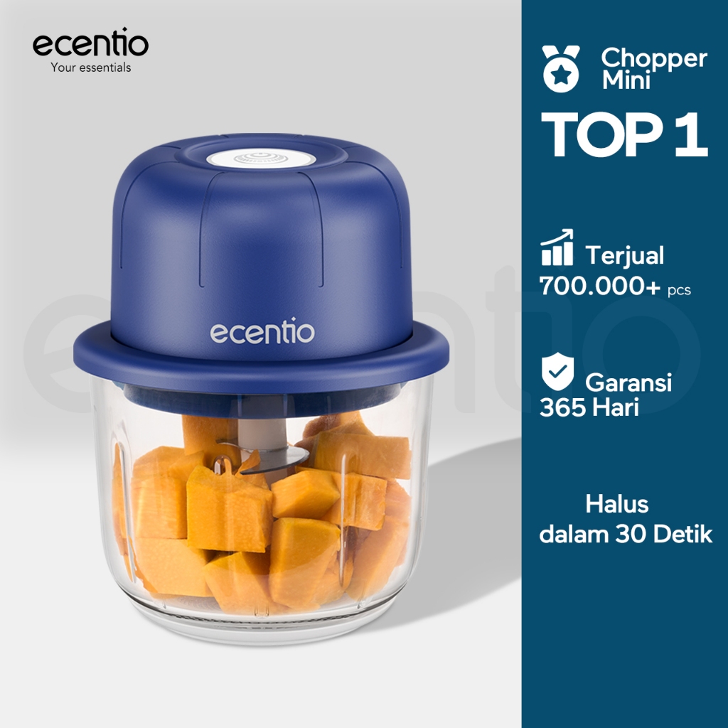 Jual ecentio chopper mini 6 pisau 350ml kaca blender portable cope ...
