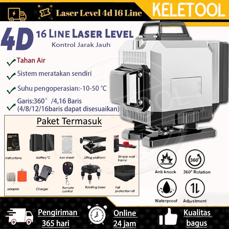 Jual KELETOOL Laser Level 4D 16 Line Keletool laser poin bos 16 line ...