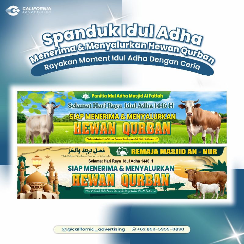 Jual Banner Idul Adha Menerima Dan Menyalurkan Hewan Qurban | Spanduk ...