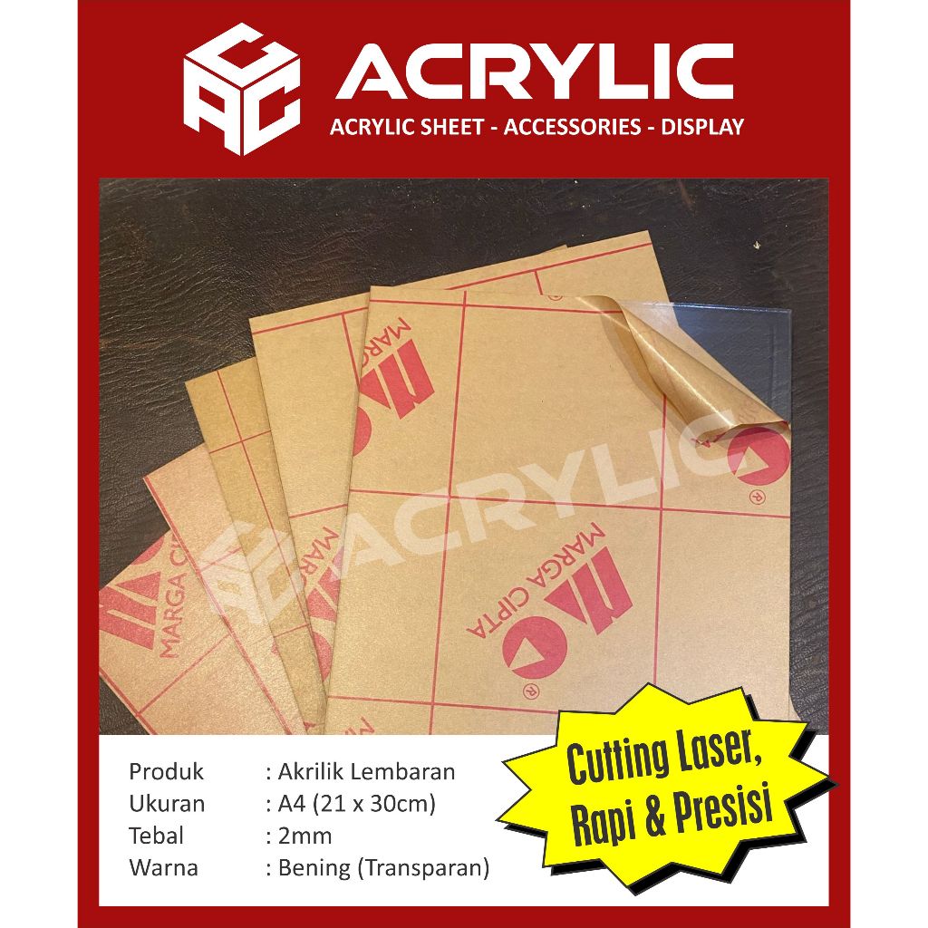 Jual Acrylic - Akrilik lembaran Bening A4 2mm | Shopee Indonesia