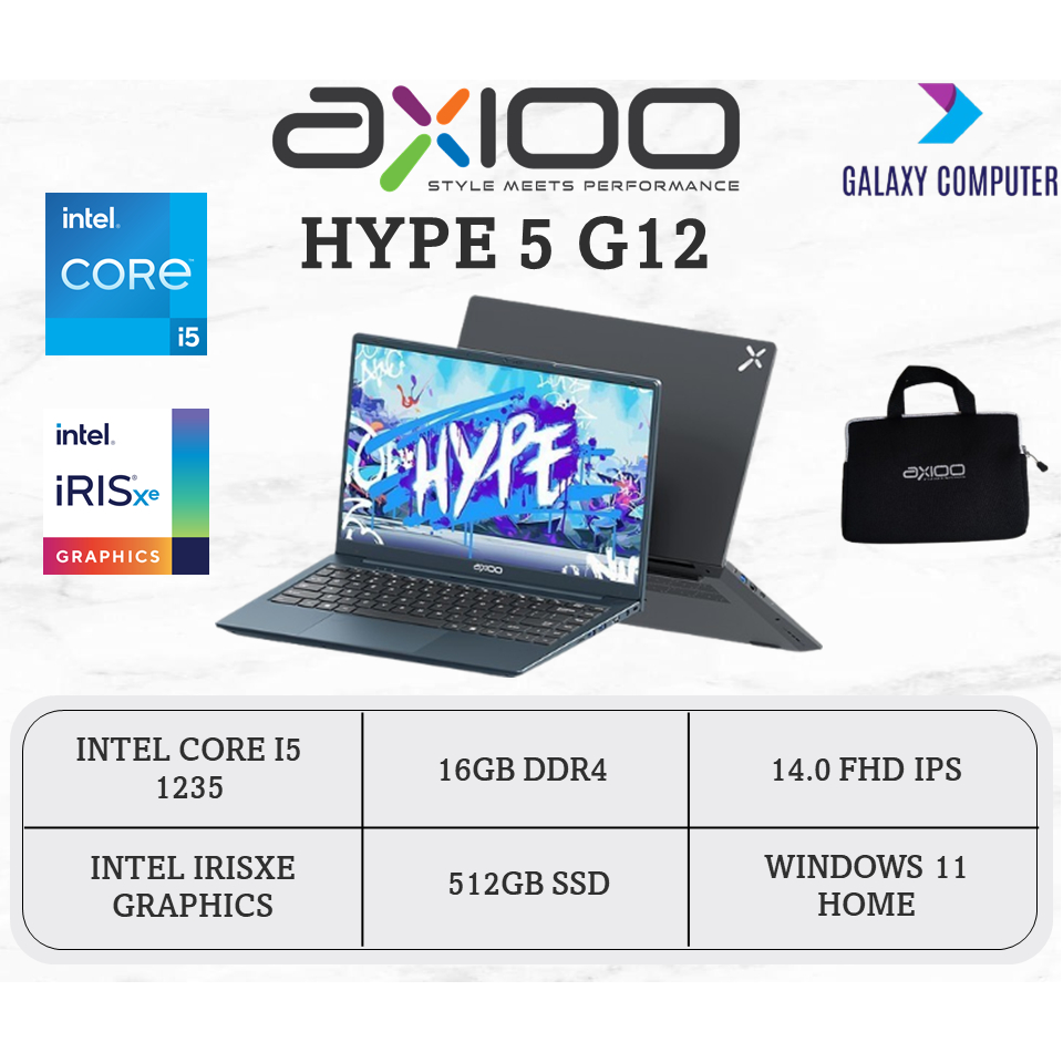 Jual Axioo Hype 5 G12 Intel Core I5 1235 16GB 512GB 14inch FHD IPS ...