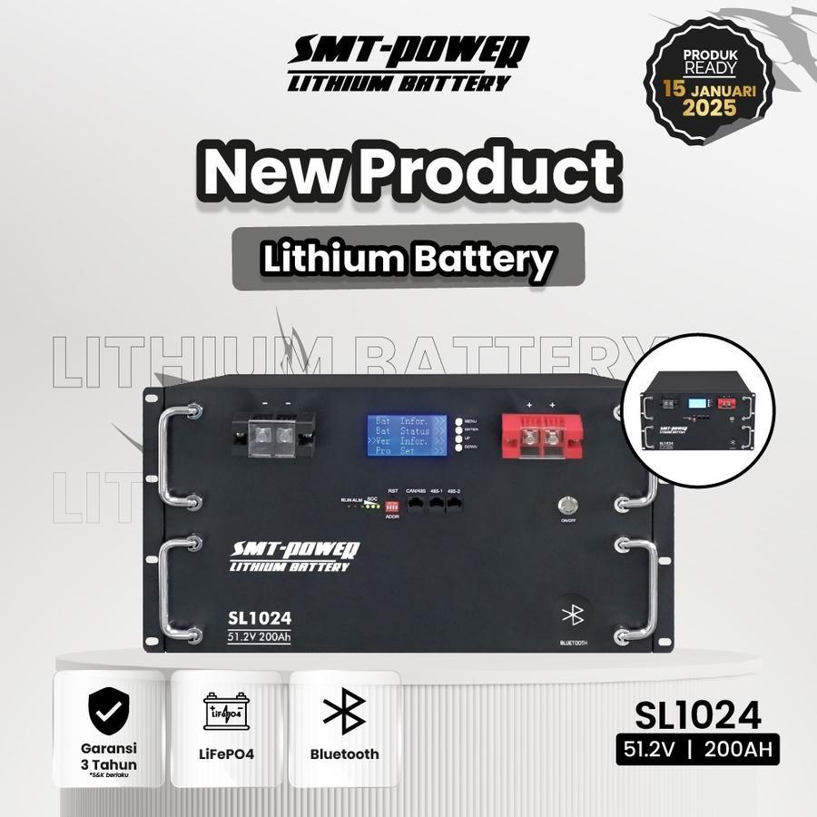 Jual SMT POWER Aki Lithium LiFePO4 SL1024 PowerBatre SMT 51.2V 200AH ...