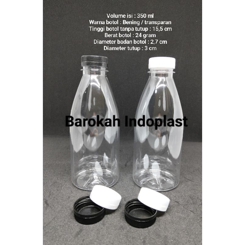 Jual Botol Cantik 350ml 24gr / Botol Plastik 350ml Clear PET | Shopee ...