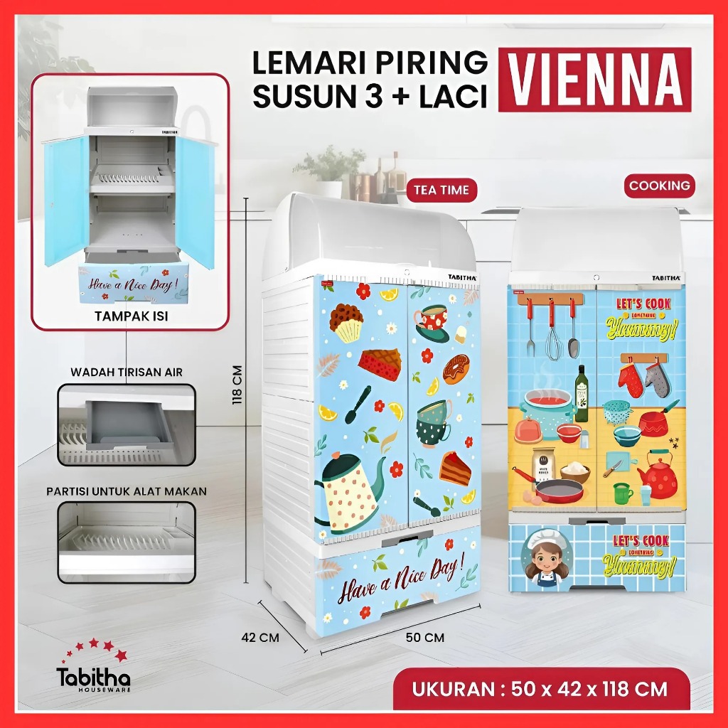 Jual Rak Piring Serbaguna / Lemari Piring + Laci Jumbo Vienna | Shopee ...
