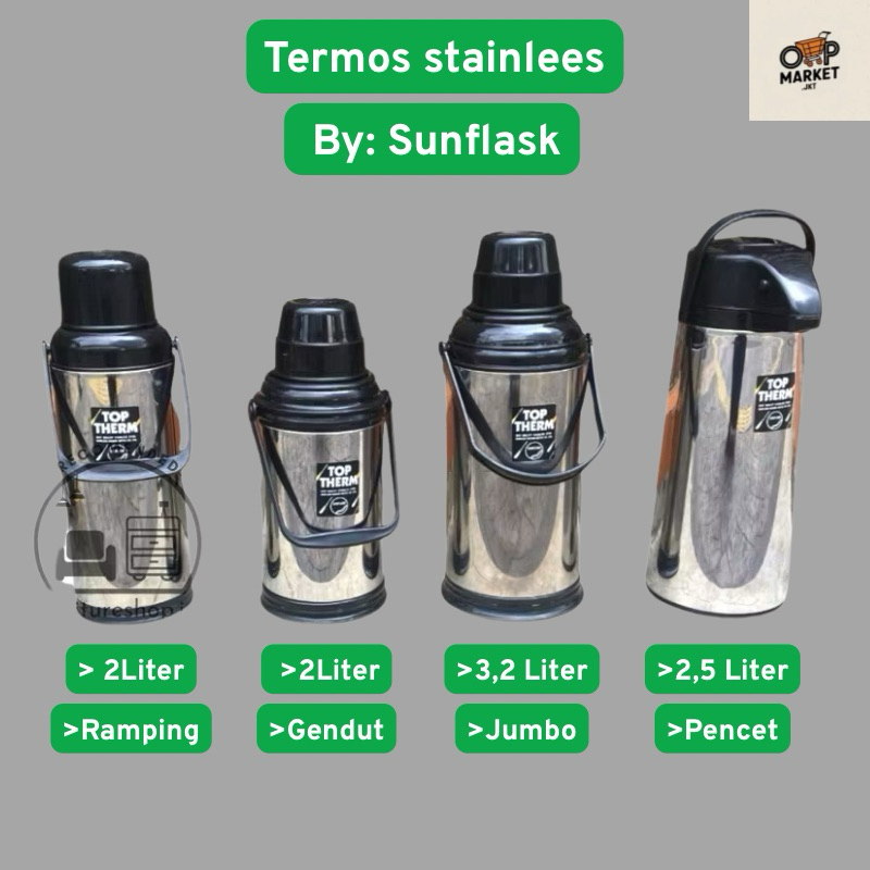 Jual Sunflask - Termos Air Panas Body Stainless 2 Liter, 3,2 Liter, 1 ...