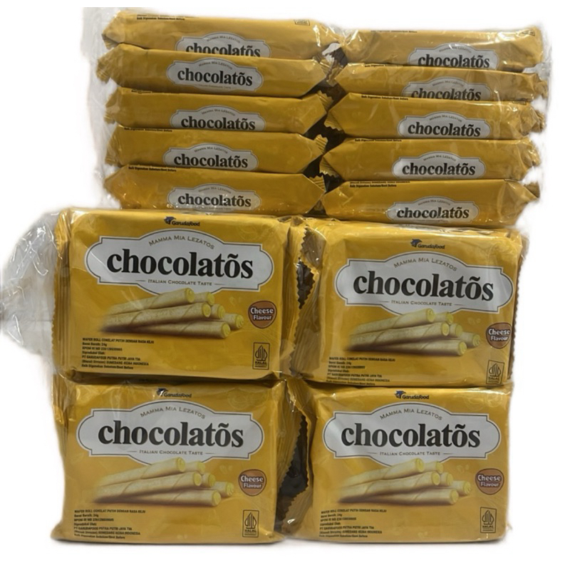Jual CHOCOLATOS WAFER ROLL COKELAT PUTIH (isi 10 pack ) | Shopee Indonesia