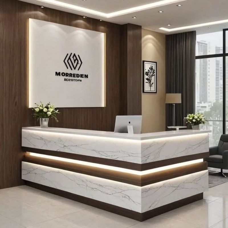 Jual meja resepsionis meja hotel,meja kantor,meja toko | Shopee Indonesia