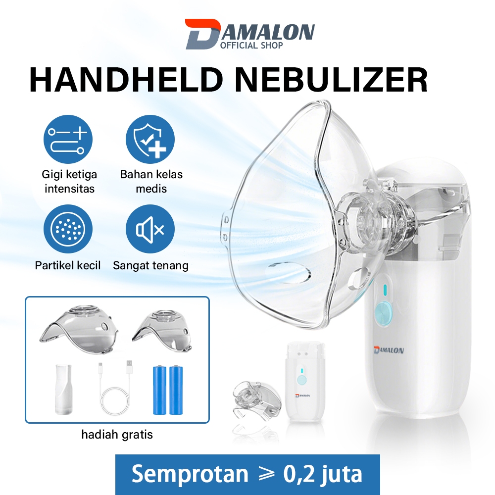 Jual DAMALON Nebulizer Portable Mesh Alat Uap Bantu Pernafasan Asma Inhalasi Pengisian USB Cocok ...