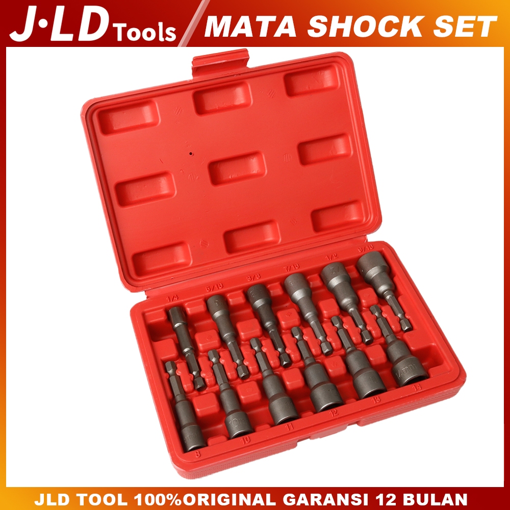 Jual JLD 12pcs Magnet Mata Shock Hex Power Nut Kunci socket set lengkap Untuk Impact Drill ...