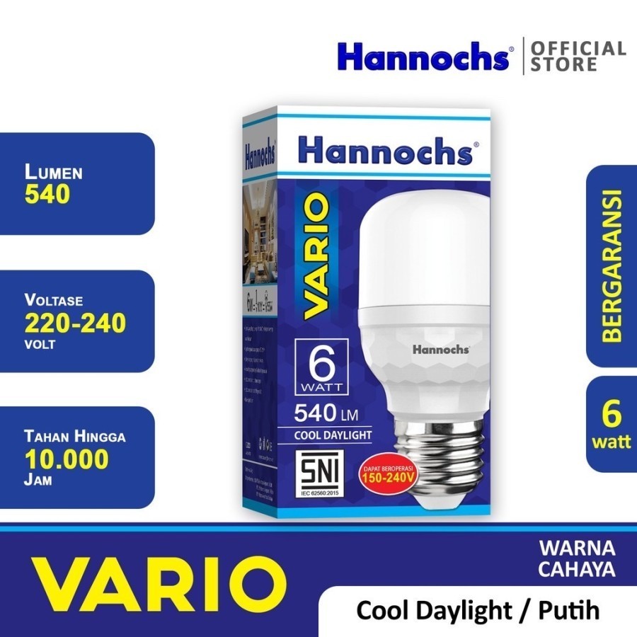 Jual Lampu LED Bohlam Vario 6W, 12W, 18W, 22W, 30W, 32W, 40W, 45W, 50W watt Hannochs ...