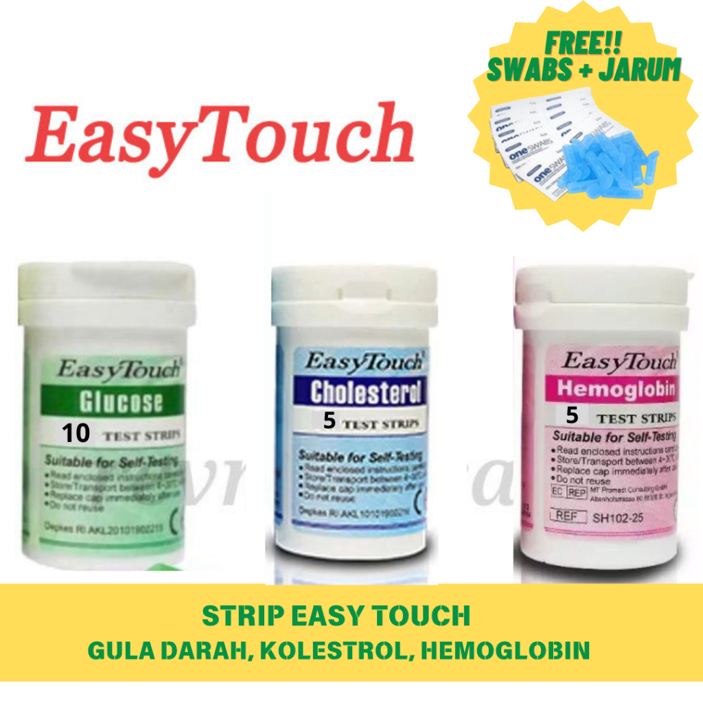 Jual EASY TOUCH GCHB Strip Isi Ulang Gula Datah, Kolestrol, dan Hemoglobin EASY TOUCH 3 IN 1 ...