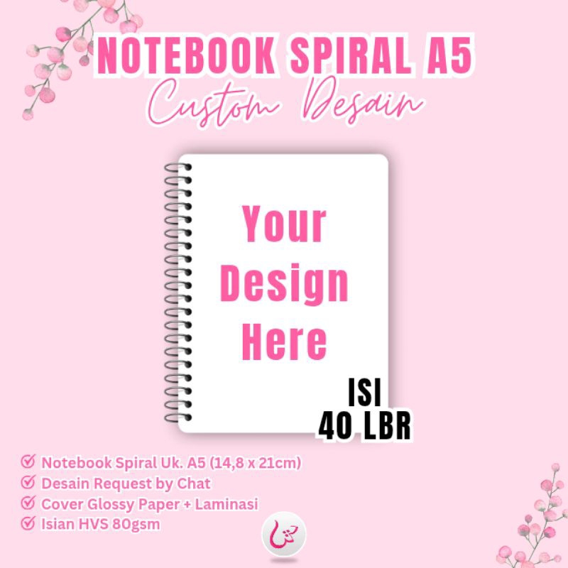 Jual SyafaCreative - (ISI 40 LEMBAR) Notebook Spiral A5 Custom Cover ...