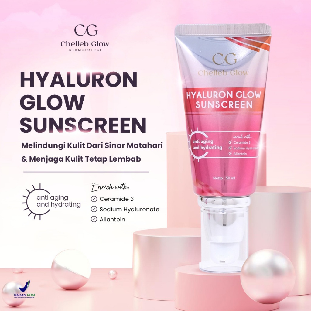 Jual Chelleb Glow Sunscreen Glow Hyaluron ( TINTED ) SPF50 50ml ...