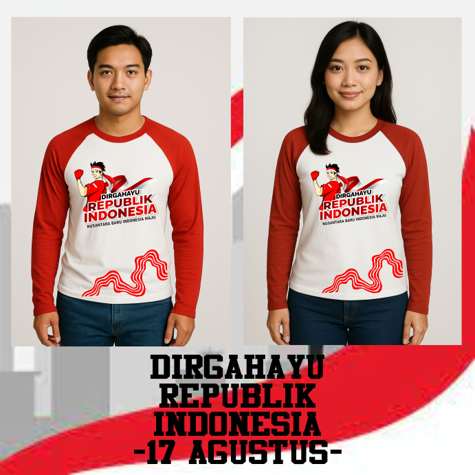 Jual BOSS88 KAOS BAJU RAGLAN LENGAN PANJANG MERAH PUTIH 17 AGUSTUS ...