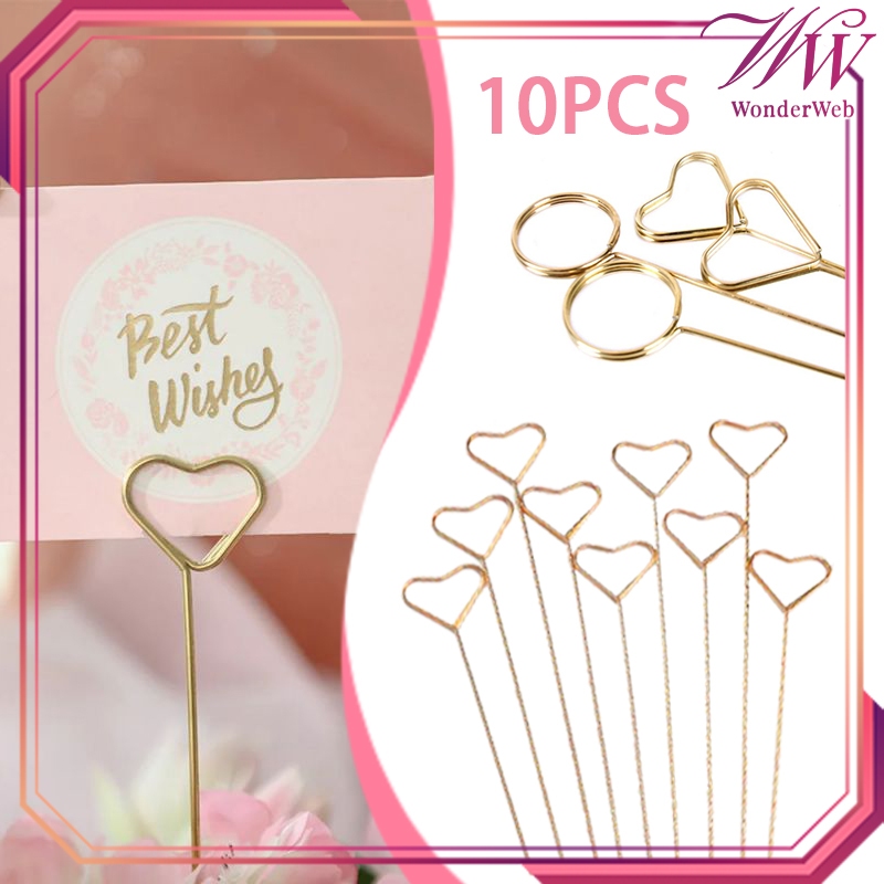 Jual 10pcs/Set Stick Card Holder Metal Stick Greeting Card Stik Kartu ...