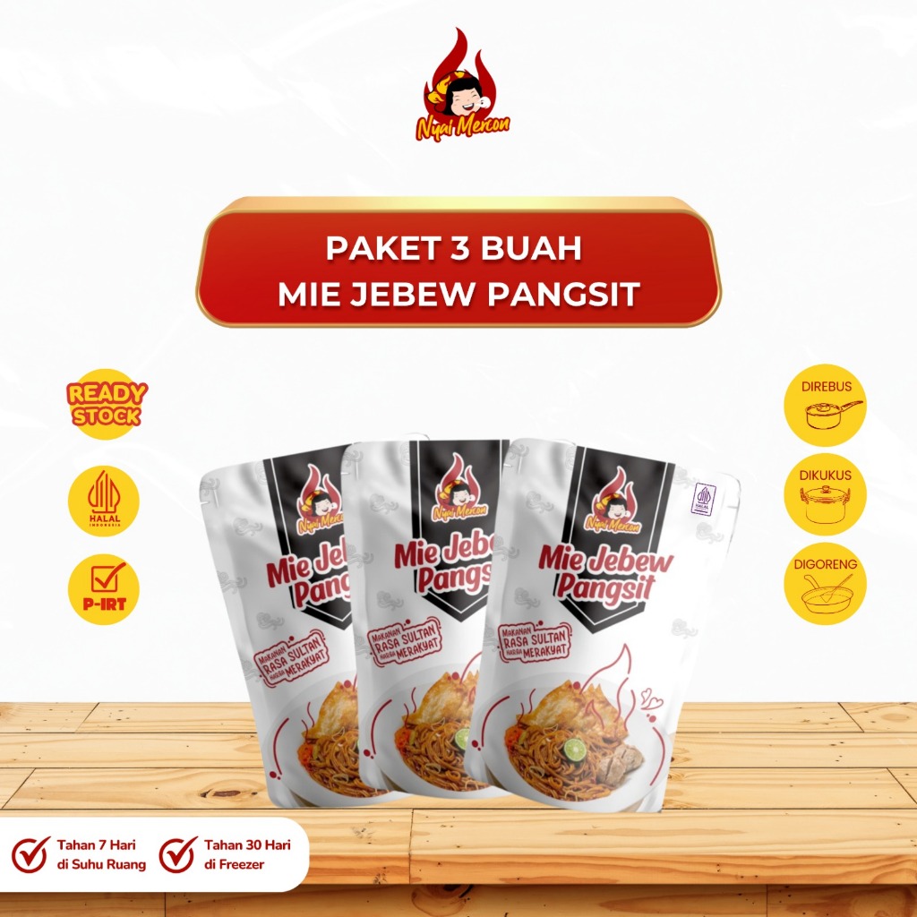 Jual Nyai Mercon - Paket 3 Pack Mie Jebew Pangsit | Shopee Indonesia
