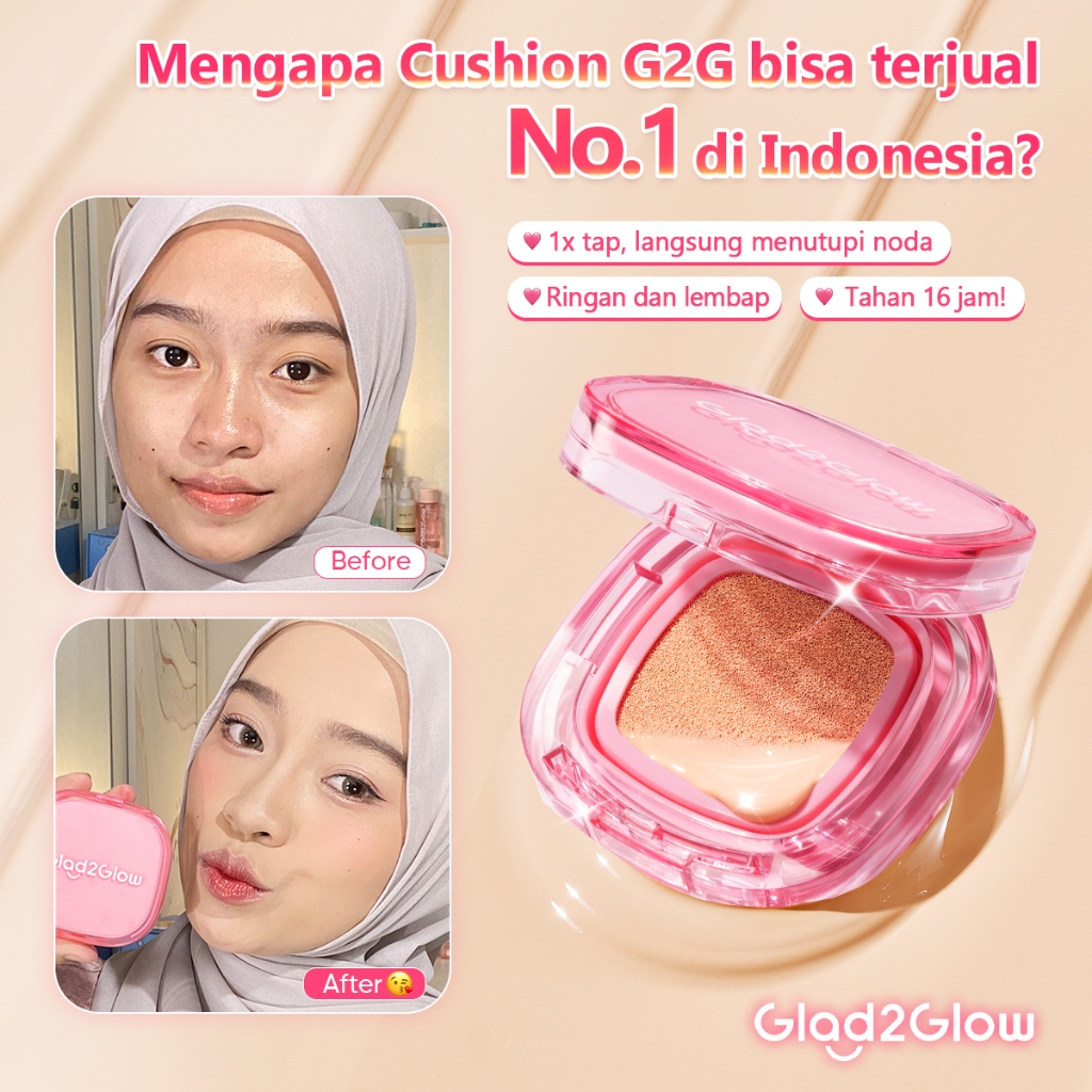 Jual [100% Ori] Cushion Glad2Glow Perfect Cover Cushion 11g 6 Shades ...
