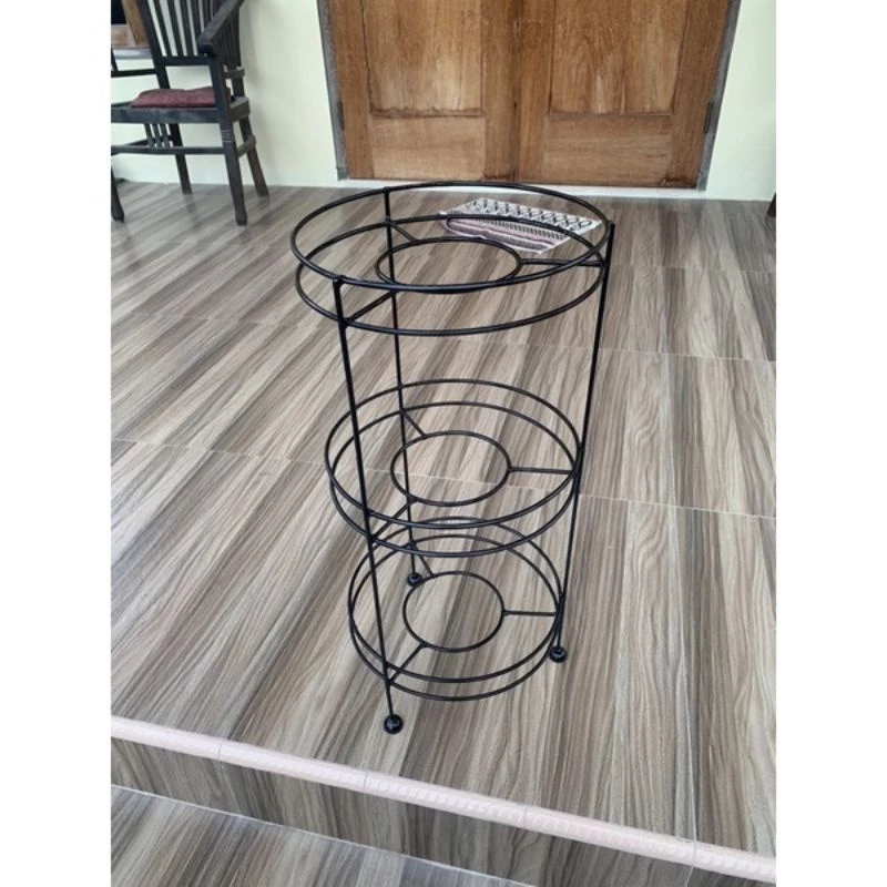 Jual Rak Panci Rak Wajan rak organizer minimalis Penyimpanan Hitam ...