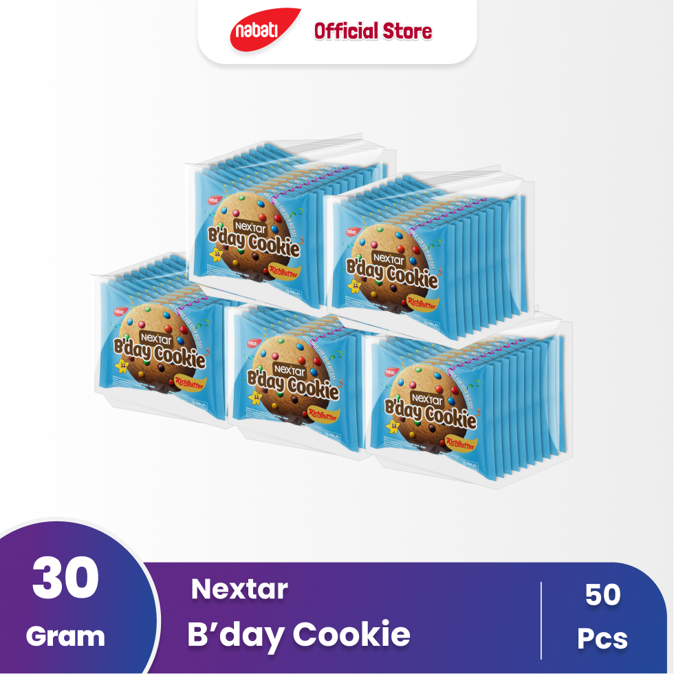 Jual NEXTAR B''DAY COOKIE RICHBUTTER 30G - 50 Pcs | Shopee Indonesia