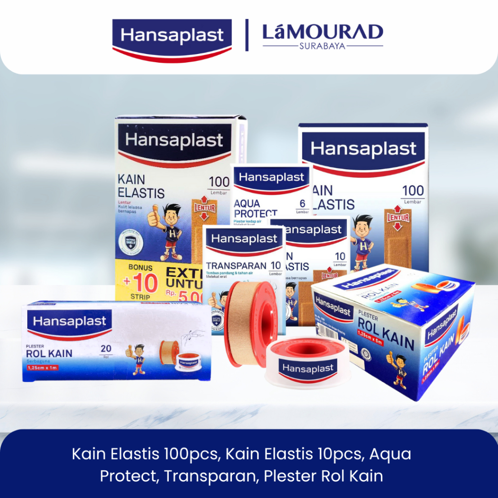 Jual HANSAPLAST Plester Luka Mix 8s+2s / Transparant / Aqua Protect ...