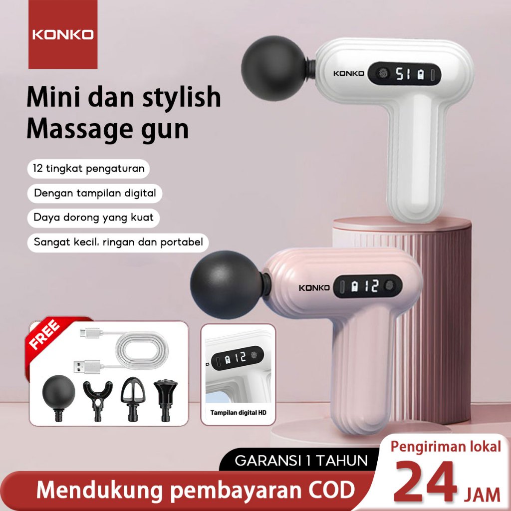 Jual 【COD】KONKO Mini Alat Pijat Massage Gun Elektrik Pistol Pijat Getar ...