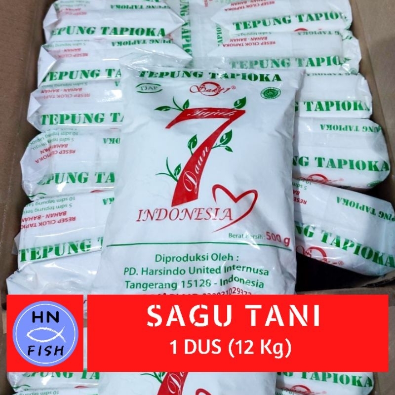 Jual SAGU TANI TJAP 7 DAUN TEPUNG TAPIOKA 1 DUS ISI 24 PACK @500gr ...