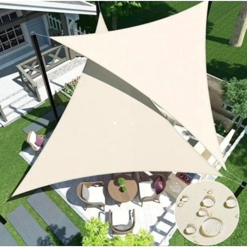 Jual baru tenda kanopi awning taman bentuk segitiga ukuran 1,5x2x2 ...