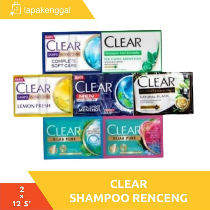Jual CLEAR Shampoo Renceng 2x12s' | Shopee Indonesia