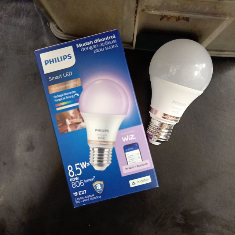 Jual Lampu smart Led wiz 8,5watt=60watt berbagai warna cahaya full ...