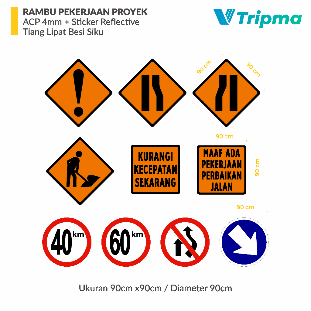 Jual Rambu Rambu Peringatan Pekerjaan Jalan - Pekerjaan Proyek Ukuran ...