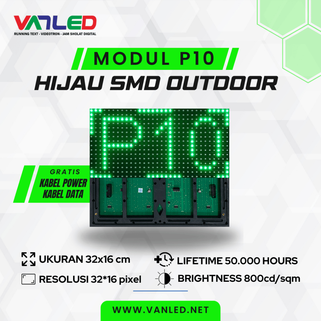 Jual Panel Modul Module Led Running Text P10 Outdoor SMD Singel Color ...
