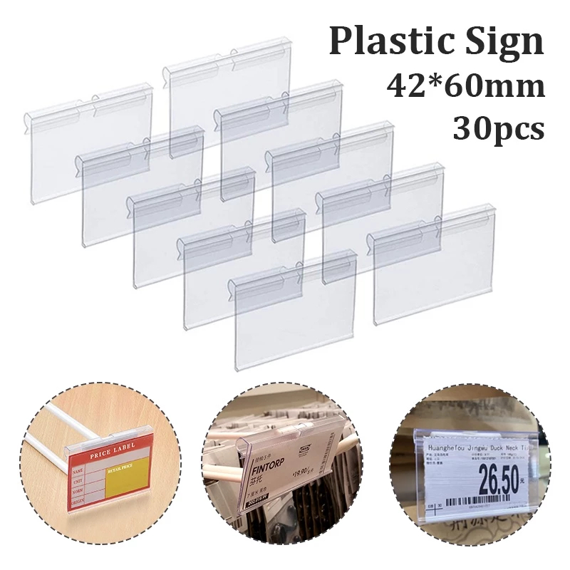 Jual Label Harga Mika Price Tag Holder 30PCS Plastik PVC Price Tag Card ...