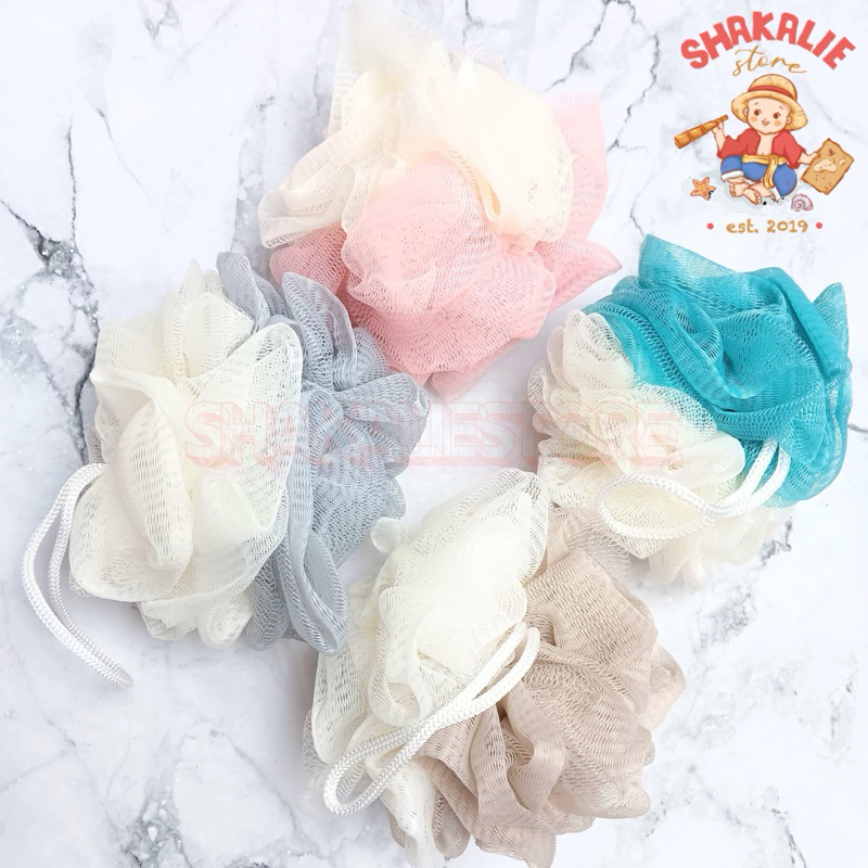 Jual Spons Mandi Jaring Shower Puff Jaring Tebal Pembersih Badan 2 Sisi ...