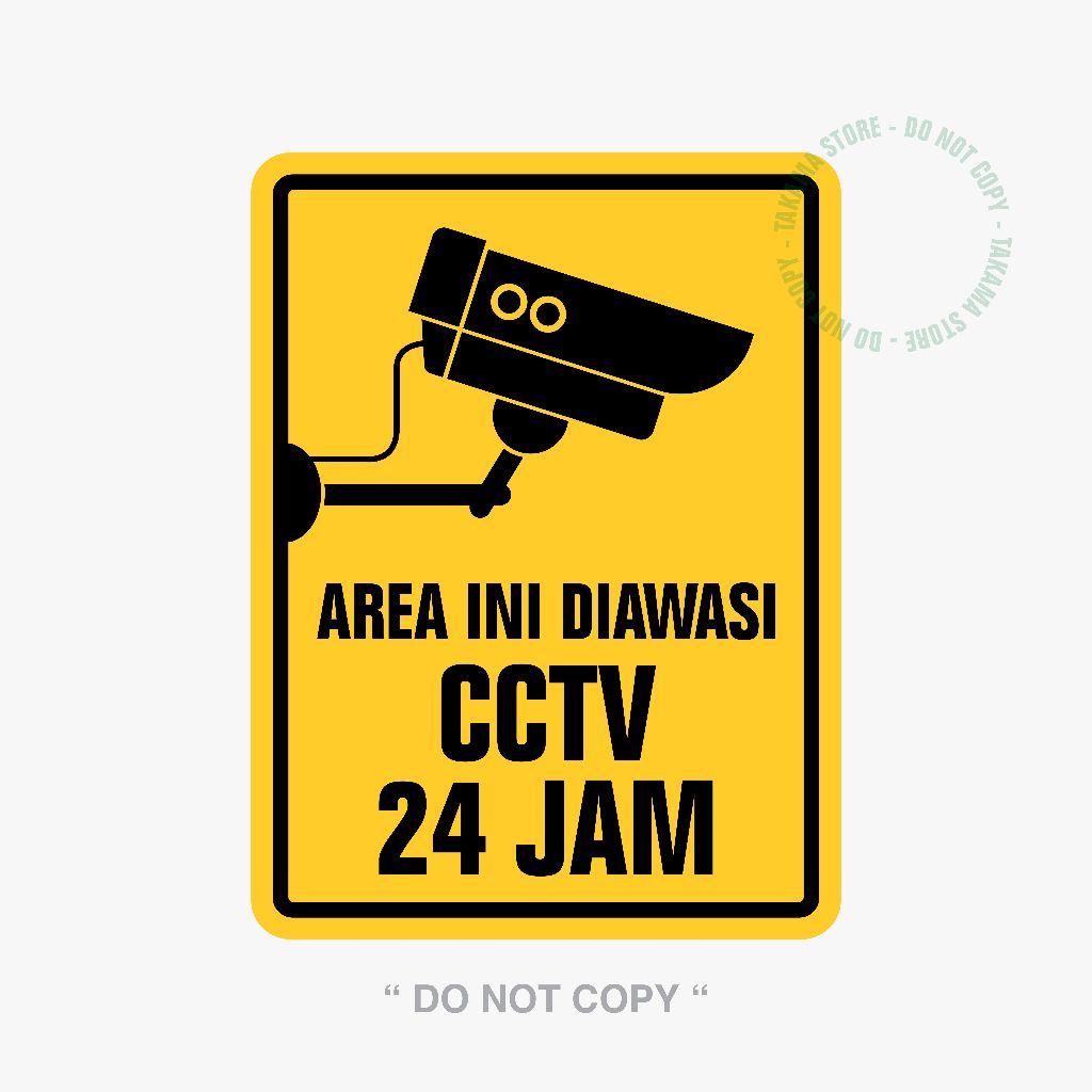 Jual Rambu plat alumunium area ini diawasi cctv 24 jam 30cm x 40cm ...