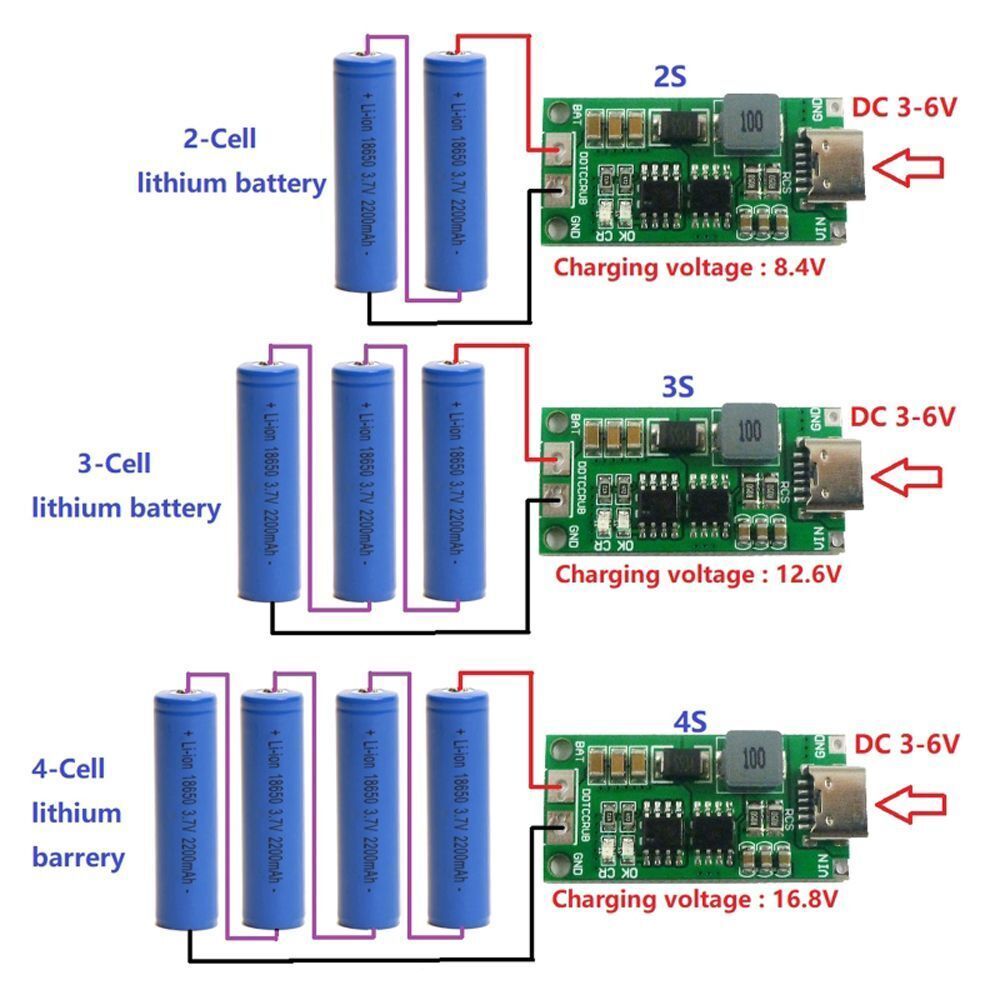 Jual Modul Cas Baterai 18650 BMS 2S 3S 4S Charging Step UP DC DC Boost ...