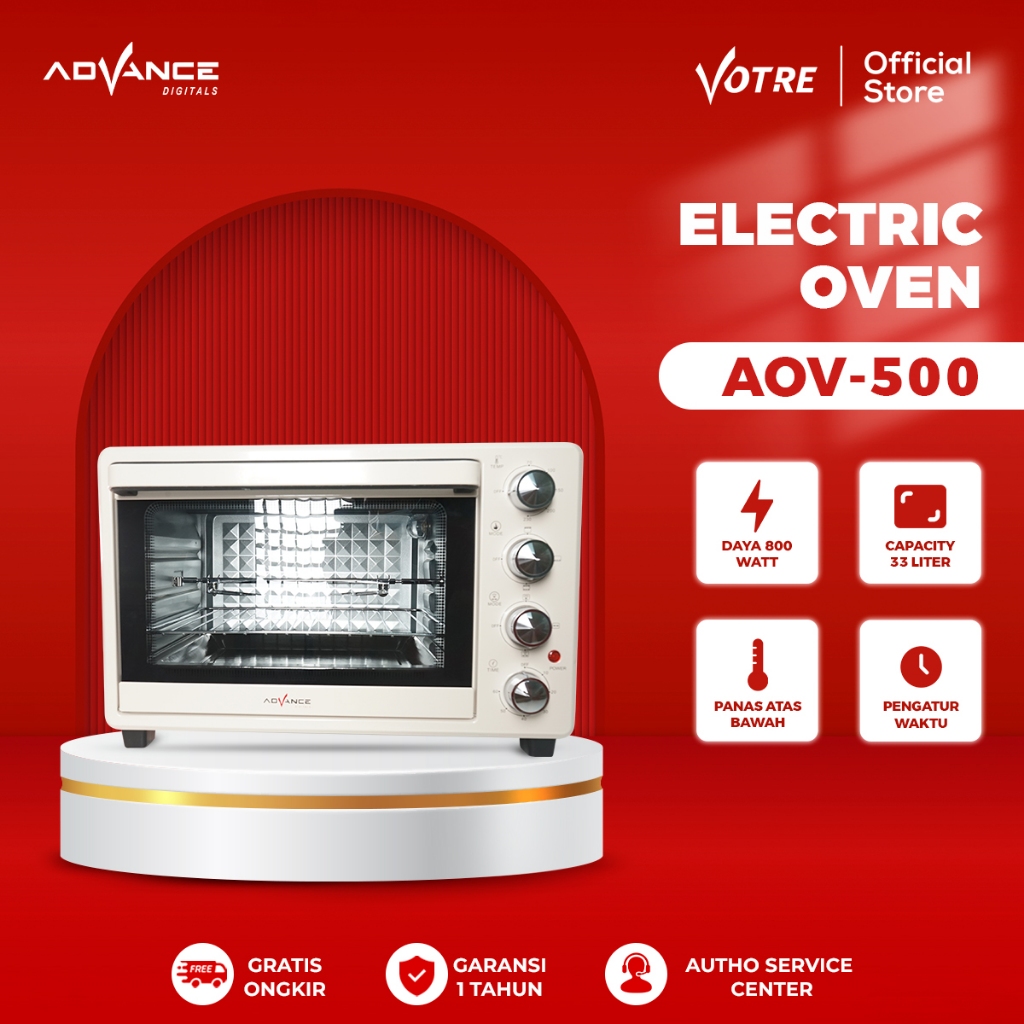 Jual Advance Oven Listrik AOV500 33L 800 Watt Rotisserie 360° Garansi ...