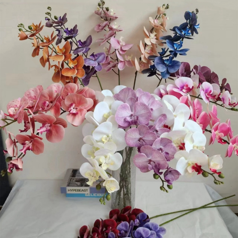 Jual Bunga Anggrek 3D Kain Frosted Pastel 9 Kuntum Jumbo dekorasi ...