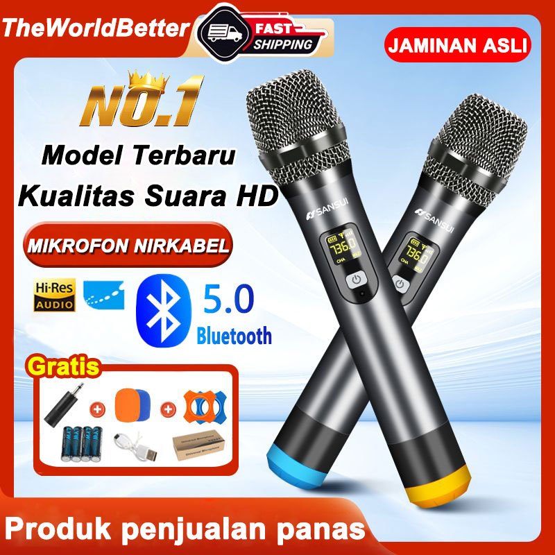 Jual [COD] Mic wireless Pasang dan Mainkan Nirkabelisi Genggam UHF ...