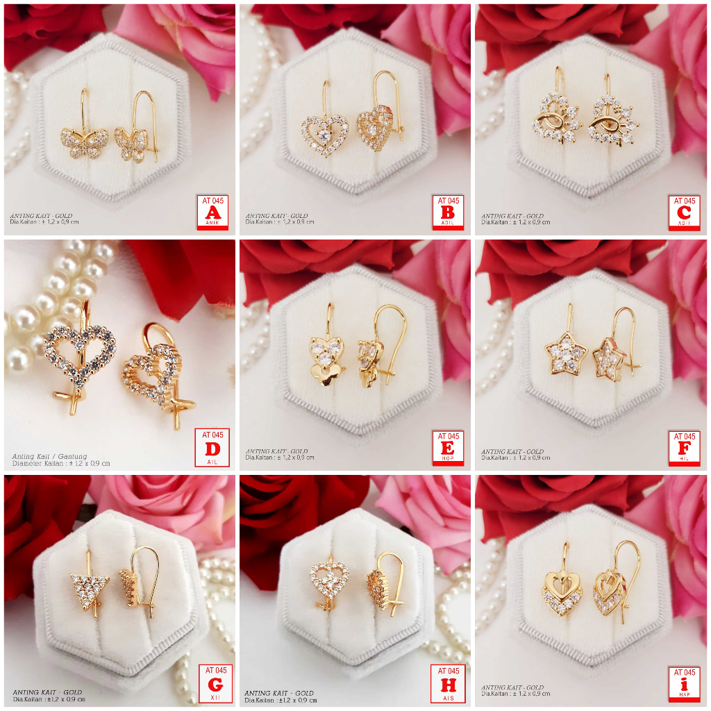 Jual AT 045 Anting Desi Bunga Love Perhiasan Lapis Emas 18K Anting Xuping Merk Yaxiya Luxx ...