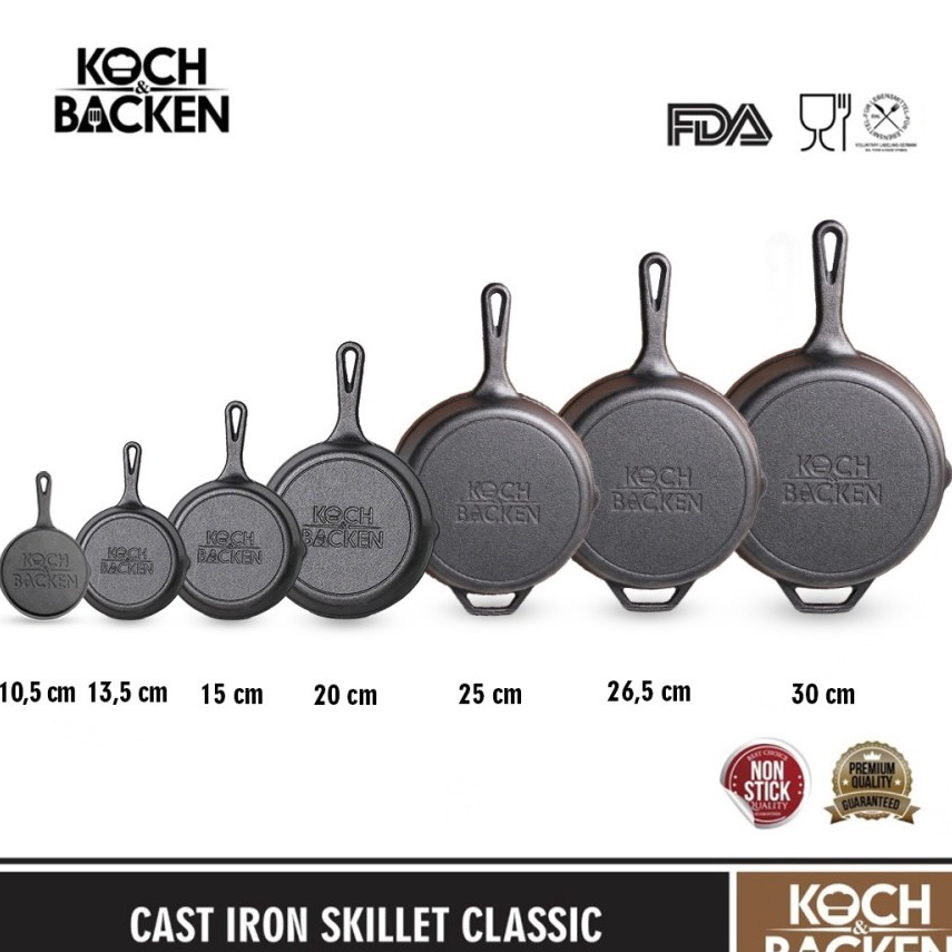 Jual KOCHBACKEN Cast Iron Skillet Clasic Preseasoned Panci Wajan Besi ...