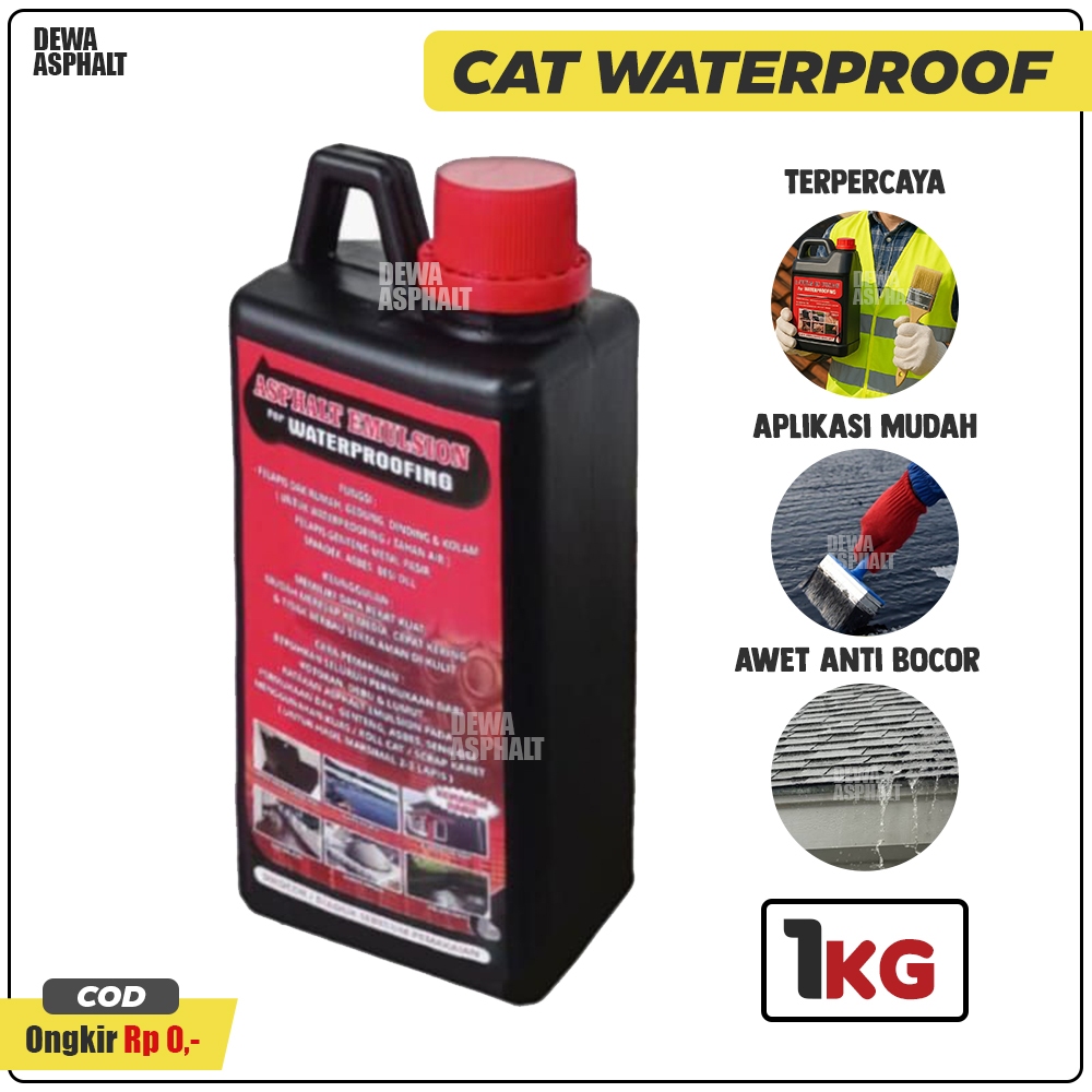 Jual Asphal cair Waterproofing 1kg / Cat Anti Bocor untuk atap, dak ...